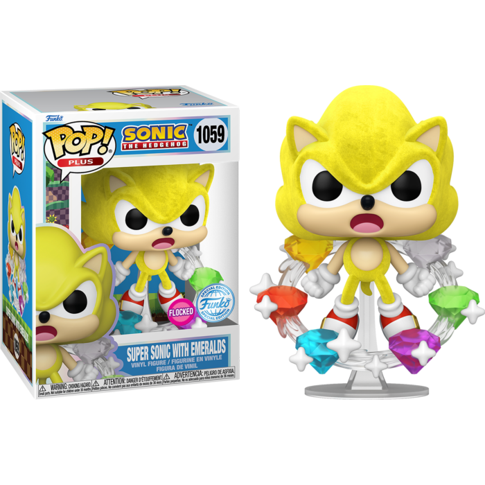 Sonic - Super Sonic with Emeralds Flocked Pop! Vinyl – Prolectables